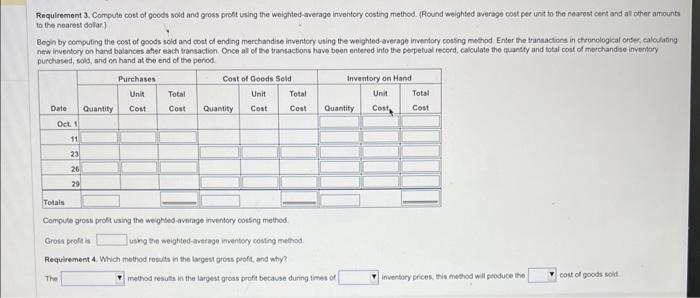 Solved Requirement 3. Compute colt of goods sold and gross | Chegg.com