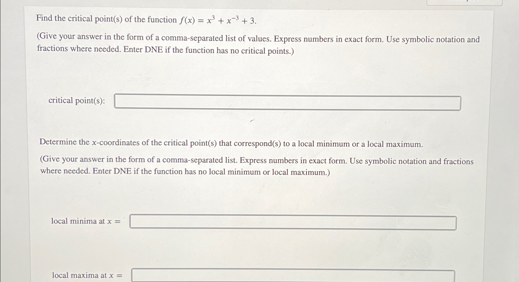 Solved Find the critical point(s) ﻿of the function | Chegg.com