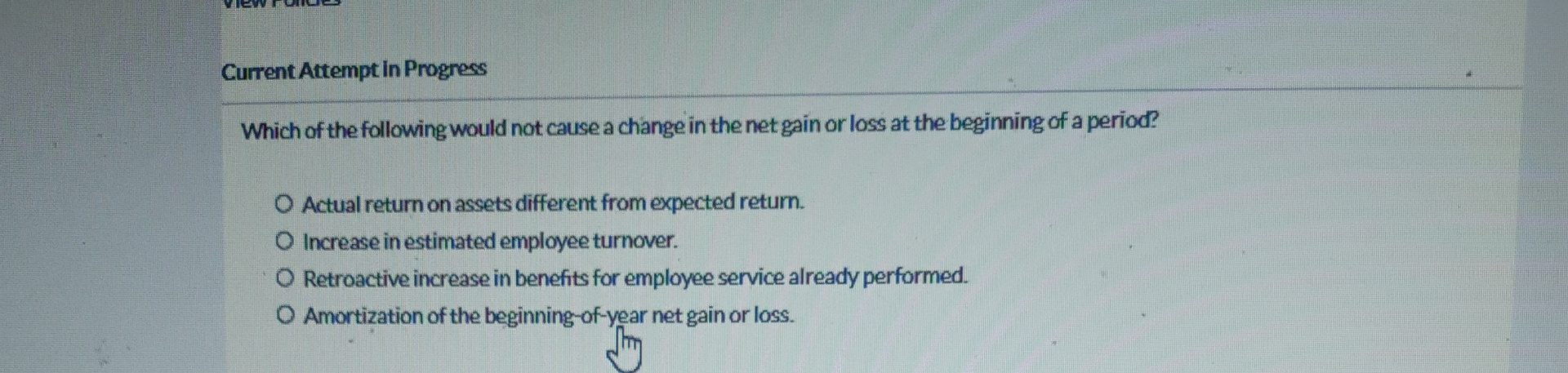 Solved Current Attempt in ProgressWhich of the following | Chegg.com