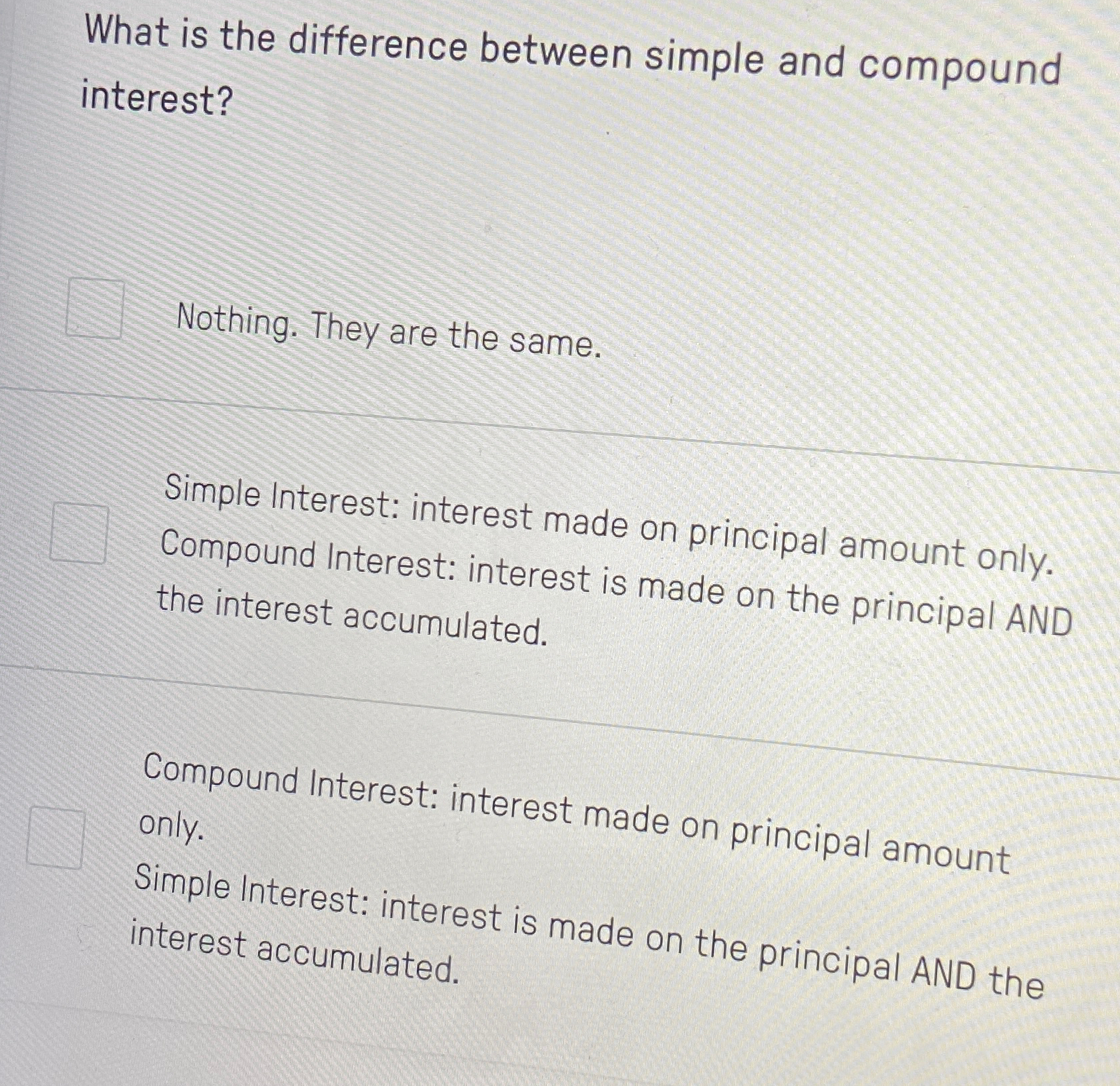 Solved What is the difference between simple and compound | Chegg.com