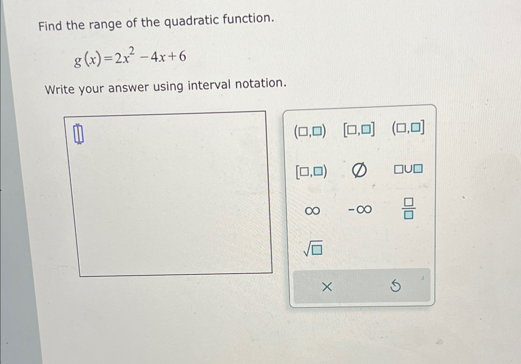 Solved Find the range of the quadratic | Chegg.com