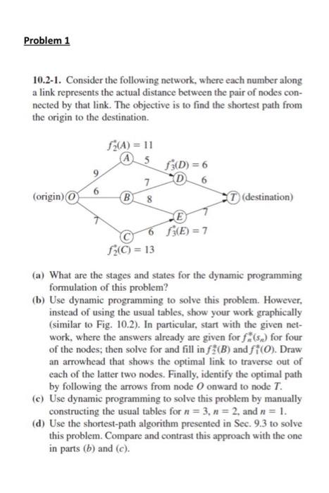 10.2-1. Consider the following network, where each | Chegg.com
