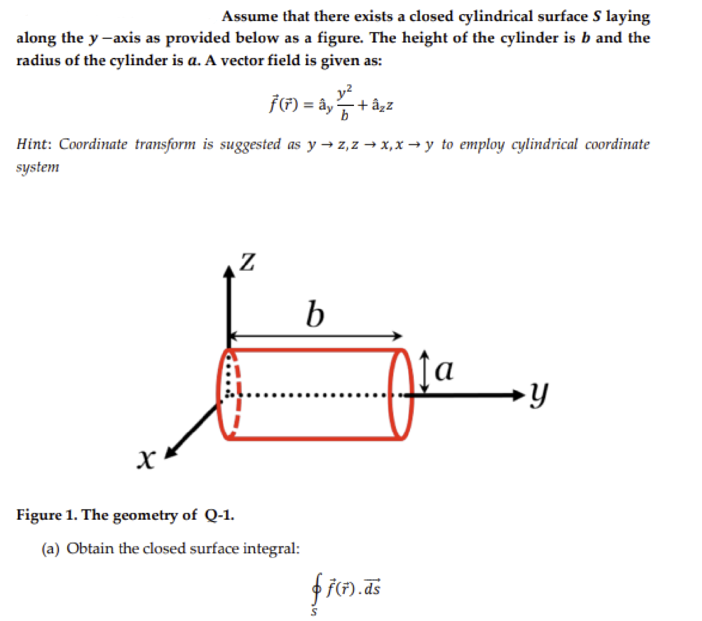 Solved Assume that there exists a closed cylindrical surface | Chegg.com