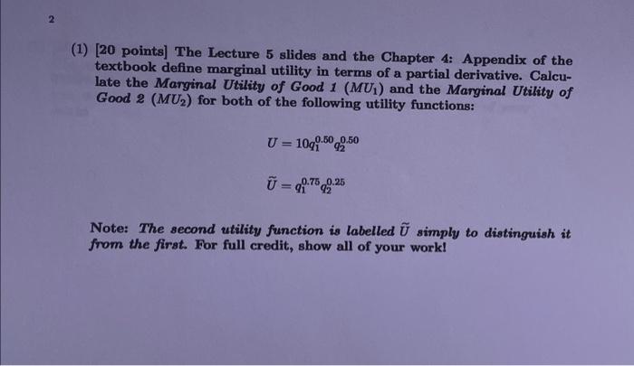 Solved (1) [20 points] The Lecture 5 slides and the Chapter | Chegg.com