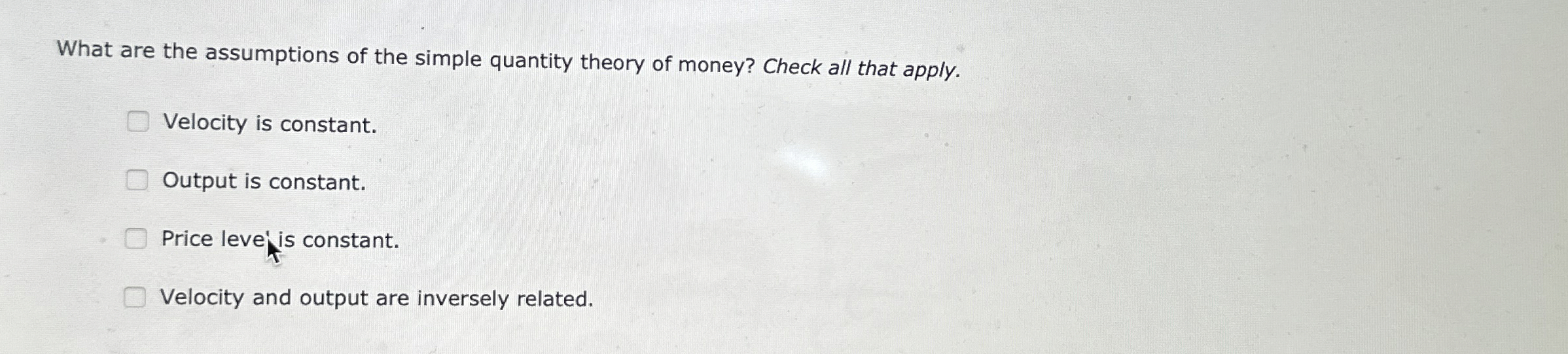 Solved What are the assumptions of the simple quantity | Chegg.com