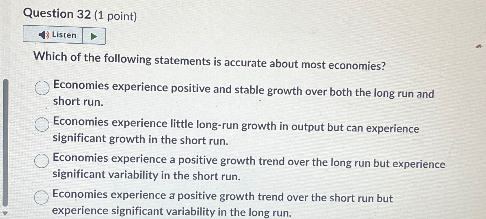 Solved Question 32 (1 ﻿point)ListenWhich of the following | Chegg.com