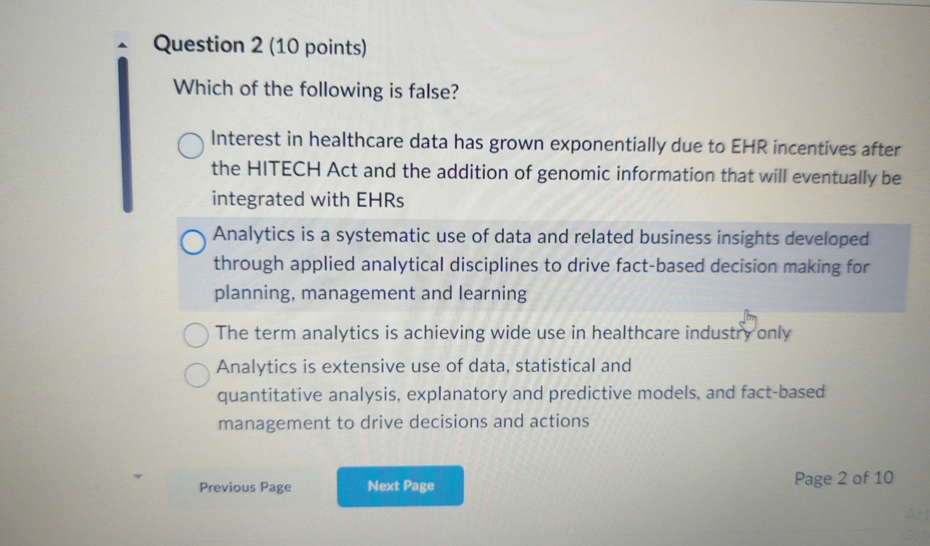 Solved Question 2 (10 ﻿points)Which of the following is | Chegg.com