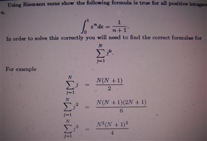Solved Using Riemann sums show the following formula is true | Chegg.com