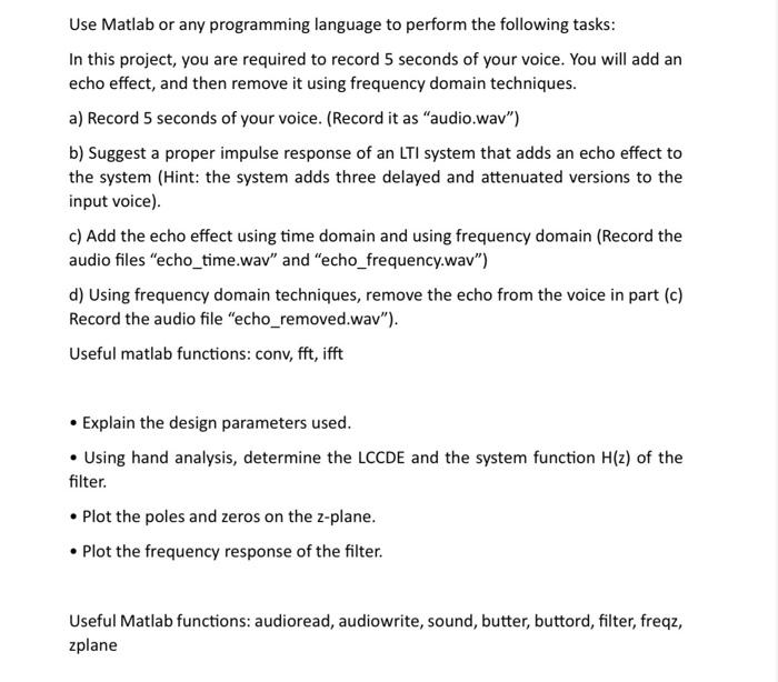 Solved USING UNIQUE MATLAB SOLVE THE FOLLOWING AND DO NOT | Chegg.com