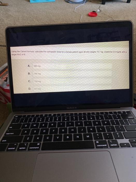 Solved Using the Calvert formula, calculate the carboplatin | Chegg.com