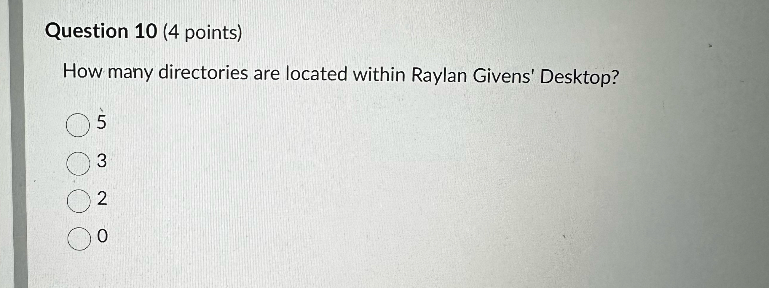 Solved Question 10 (4 ﻿points)How many directories are | Chegg.com