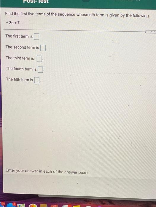 Solved Find the first five terms of the sequence whose nth | Chegg.com