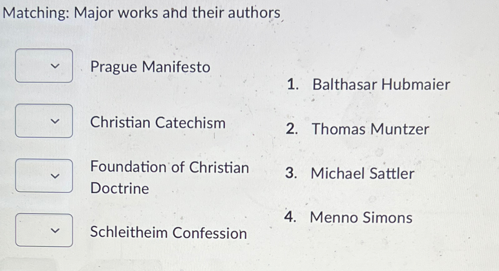 Solved Matching: Major works and their authorsPrague | Chegg.com