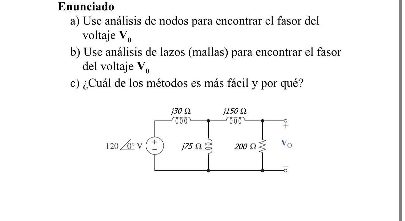 Solved Enunciadoa) ﻿Use análisis de nodos para encontrar el | Chegg.com