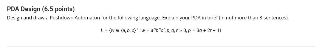 Solved PDA Design (6.5 points) Design and draw a Pushdown | Chegg.com