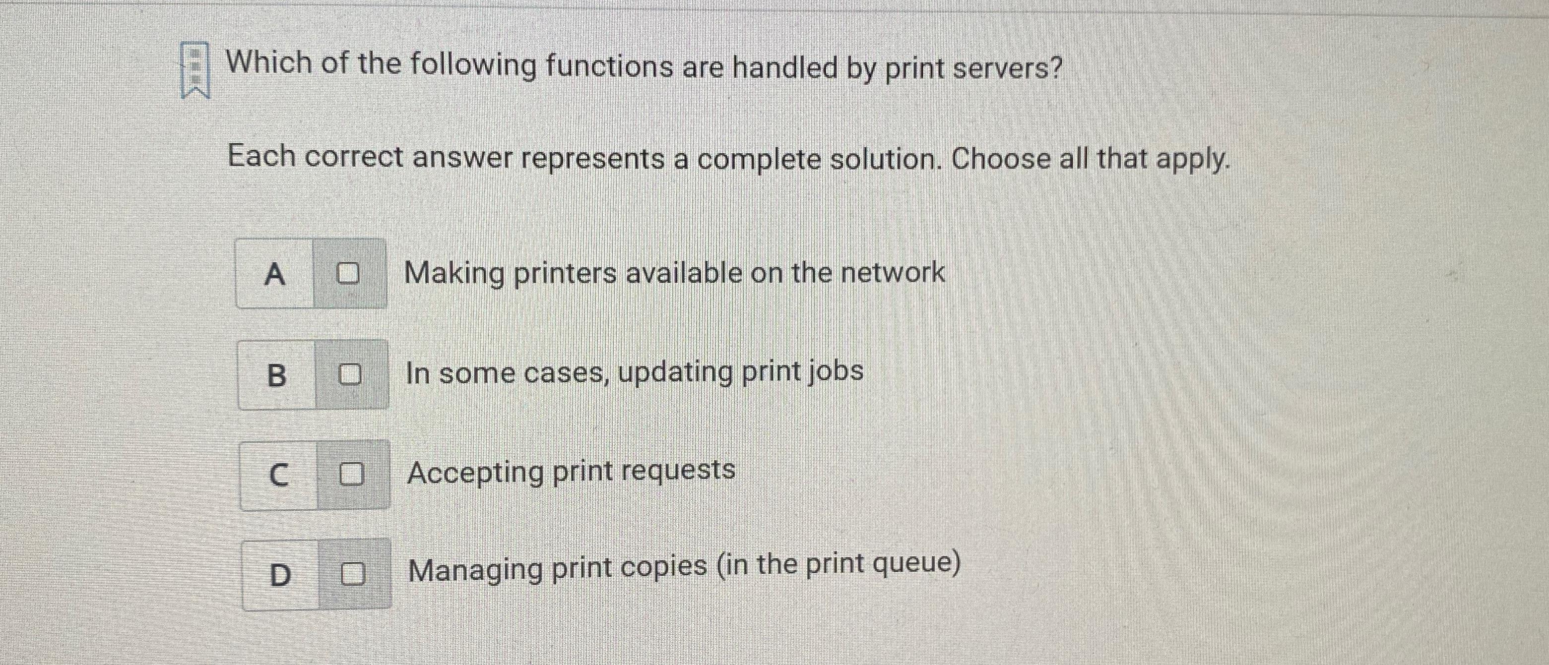Solved Which of the following functions are handled by print | Chegg.com