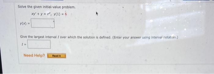 Solved Solve the given initial-value problem. | Chegg.com