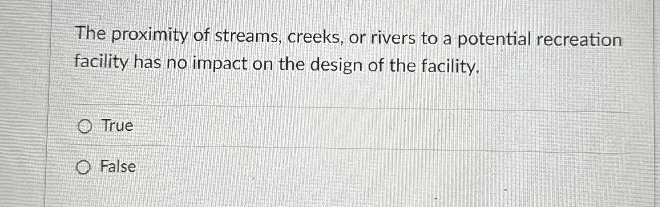 Solved The proximity of streams, creeks, or rivers to a | Chegg.com