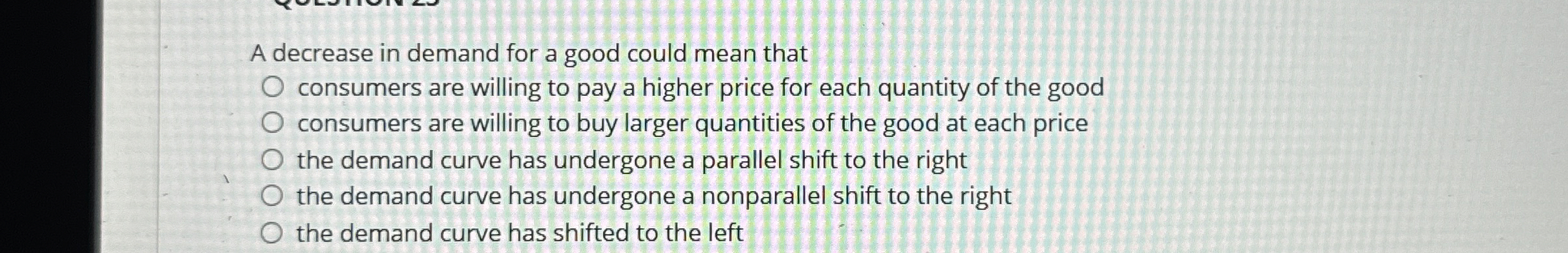Solved A decrease in demand for a good could mean | Chegg.com