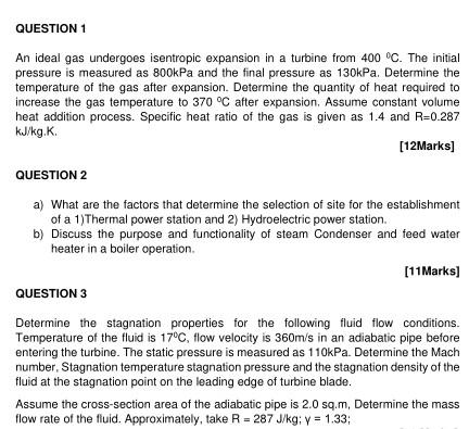 Solved An ideal gas undergoes isentropic expansion in a | Chegg.com