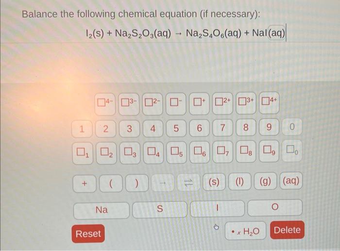 Solved Balance the following chemical equation (if | Chegg.com