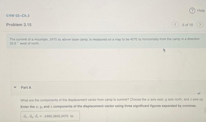 Solved HW 03-Ch.3 Problem 3.15 5 of 10 The summit of a | Chegg.com
