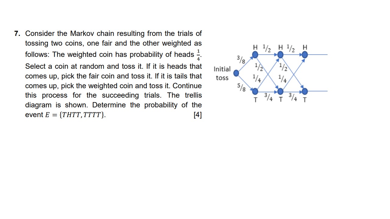 Solved Consider the Markov chain resulting from the trials | Chegg.com