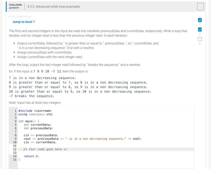 Solved Jump to level 1 The first and second integers in the | Chegg.com