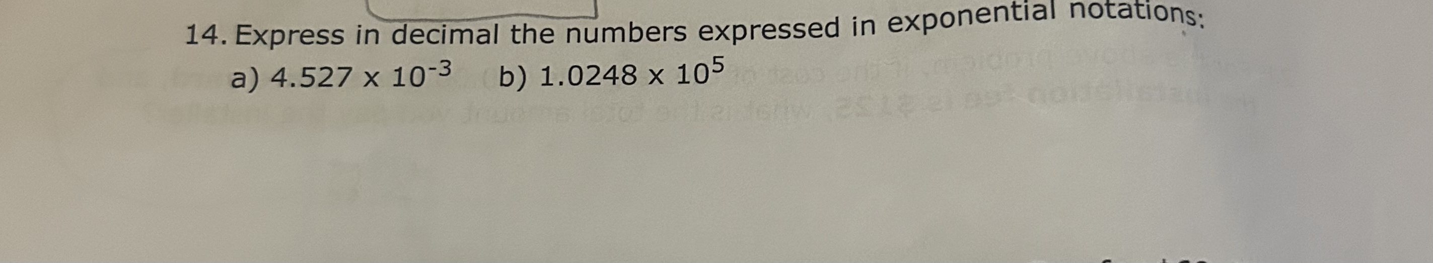 Solved Express in decimal the numbers expressed in | Chegg.com