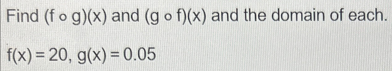 Solved Find (f@g)(x) ﻿and (g@f)(x) ﻿and the domain of | Chegg.com