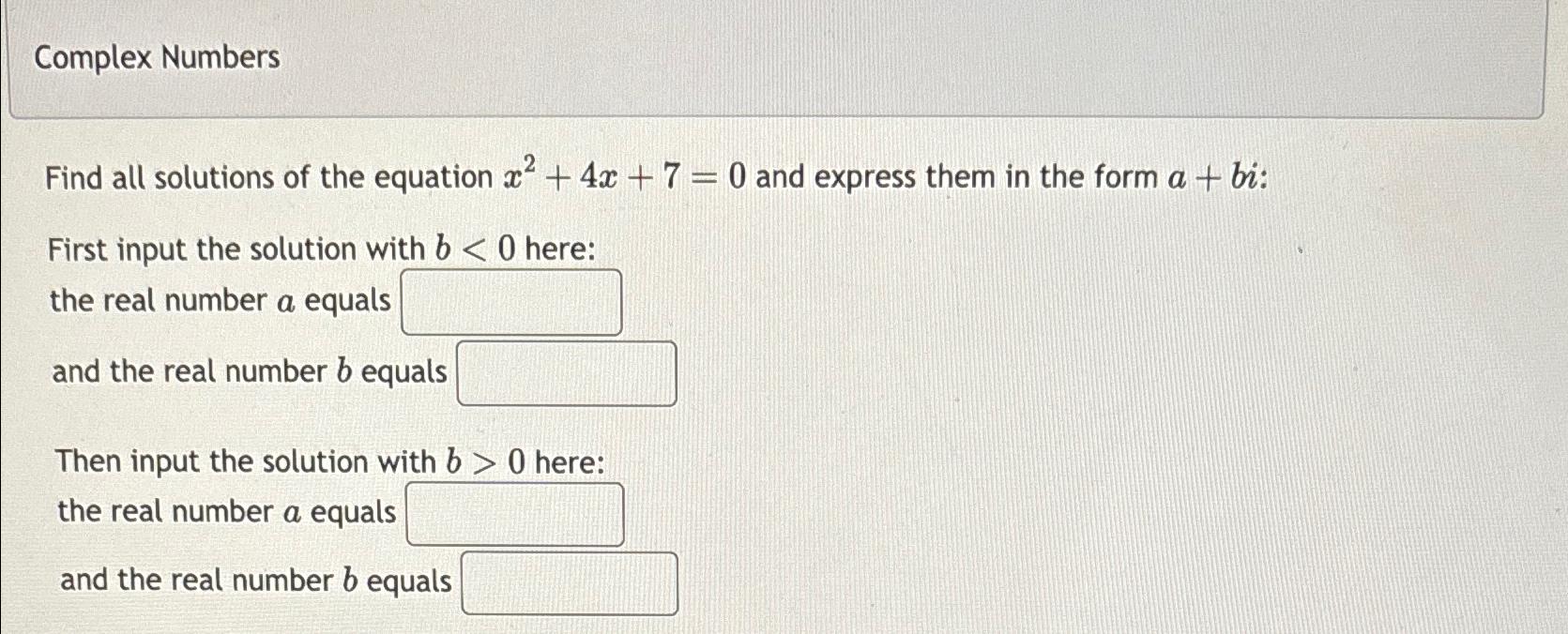 Complex NumbersFind all solutions of the equation | Chegg.com