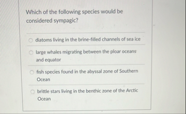 Which of the following species would be considered | Chegg.com