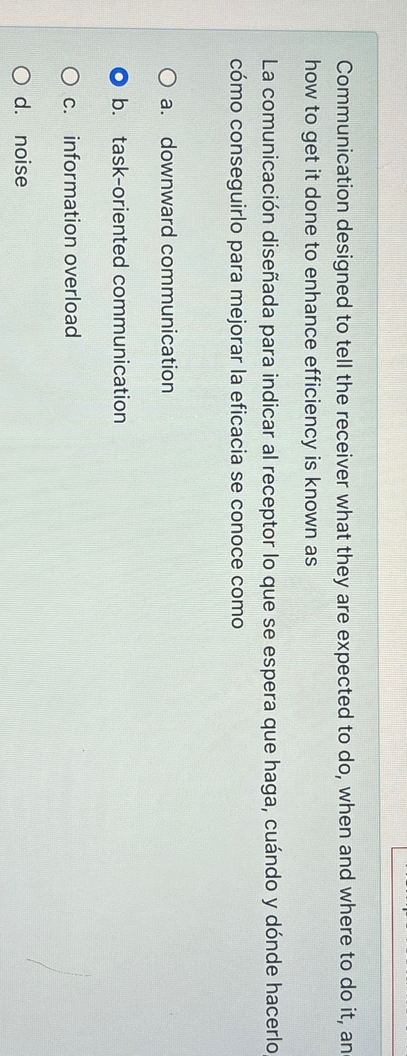 Solved Communication designed to tell the receiver what they | Chegg.com