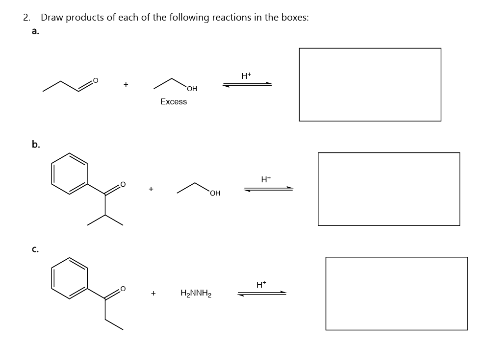 Solved Draw products of each of the following reactions in | Chegg.com