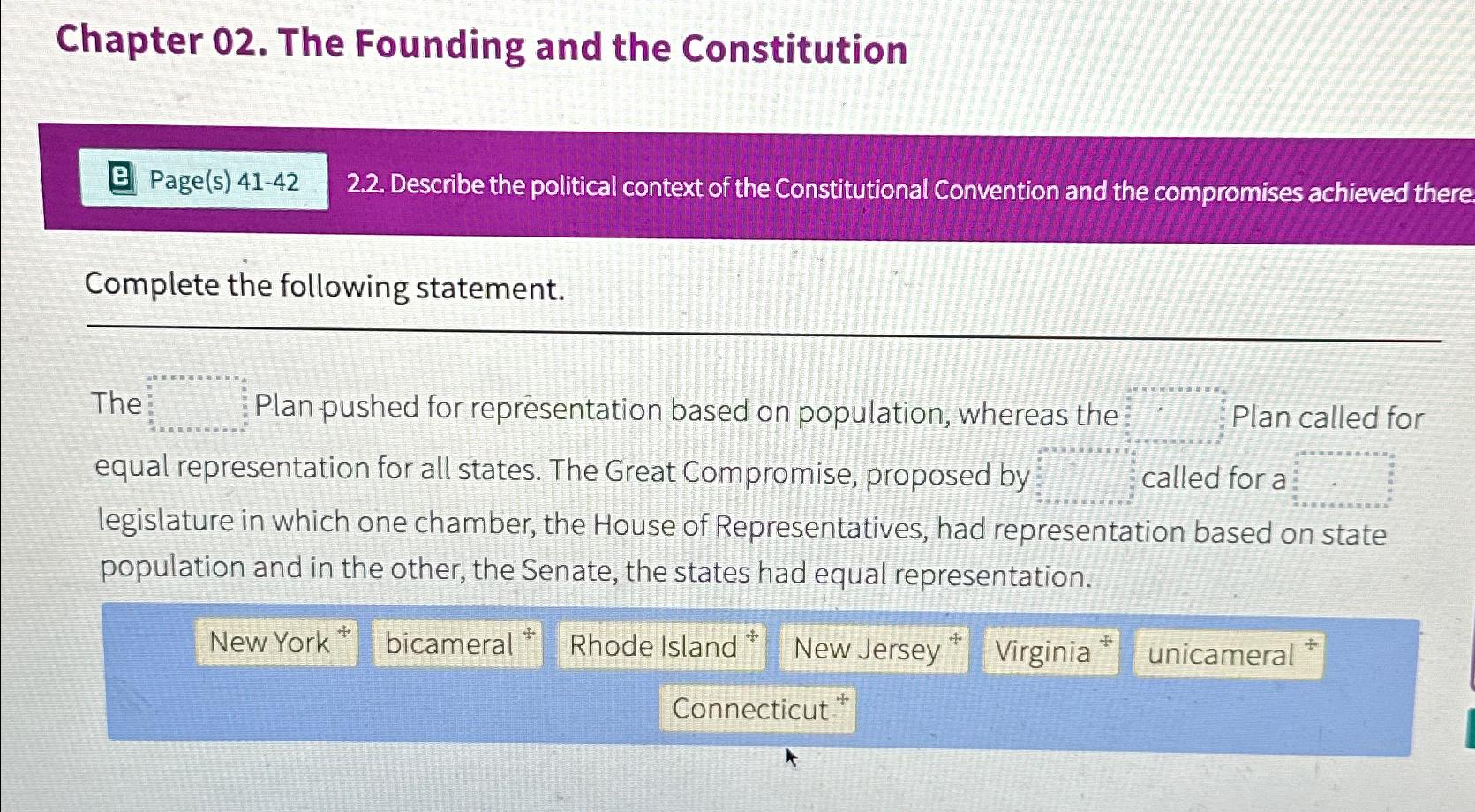 Solved Chapter 02. ﻿The Founding and the Constitution2.2. | Chegg.com