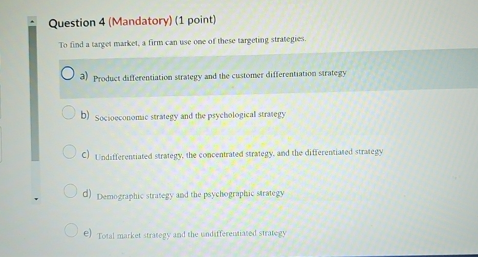 Solved Question 4 (Mandatory) (1 ﻿point)To find a target | Chegg.com