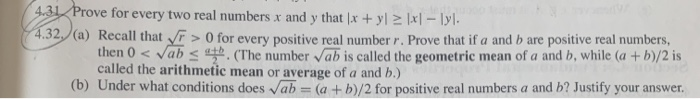 Solved 4.31 Prove for every two real numbers x and y that (x | Chegg.com