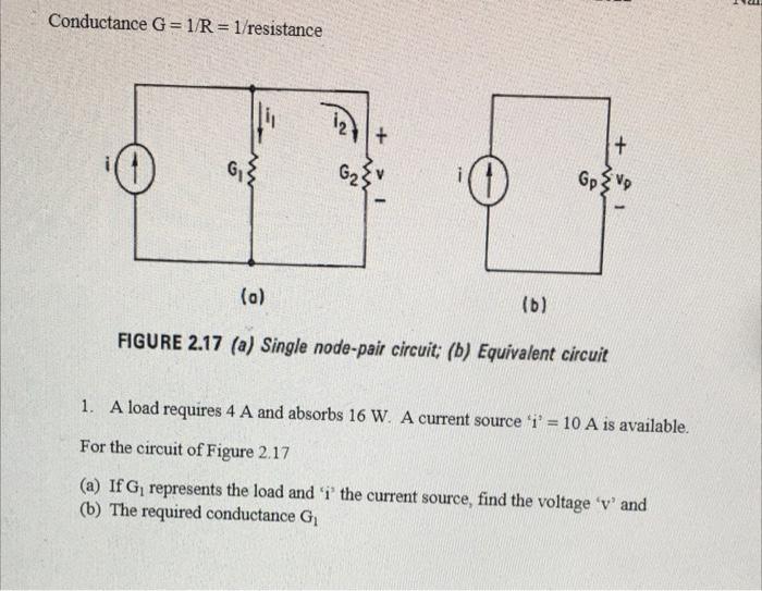 Solved Conductance G=1/R=1/resistance + 0. o GLE G2 Gps 19 I | Chegg.com
