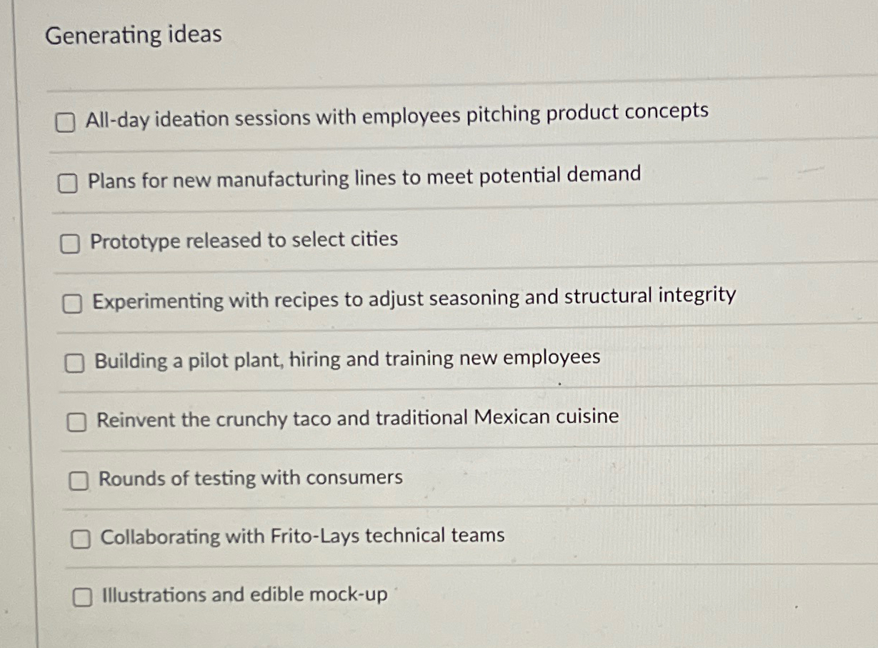 Solved Generating ideasAll-day ideation sessions with | Chegg.com