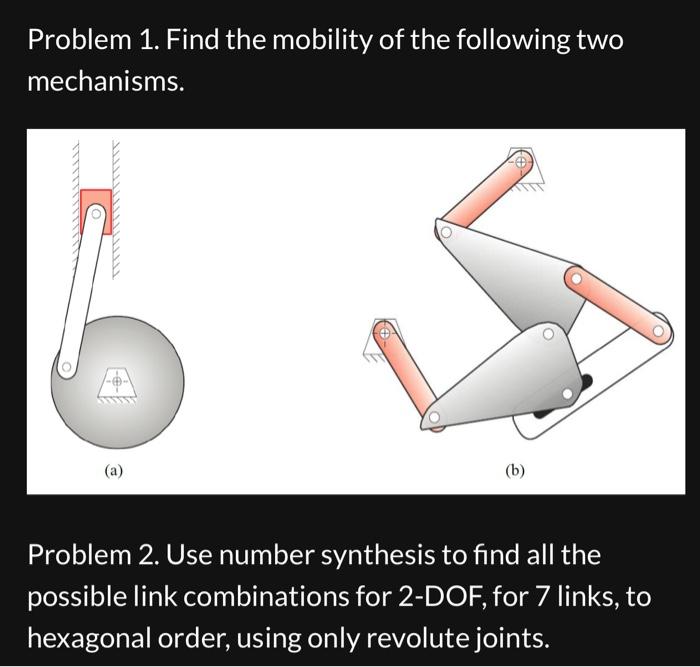 Solved Problem 1. Find the mobility of the following two | Chegg.com
