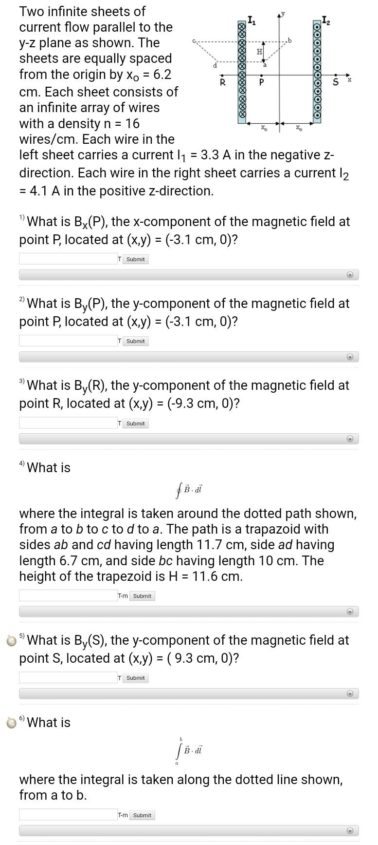 Solved HO P Two infinite sheets of current flow parallel to | Chegg.com