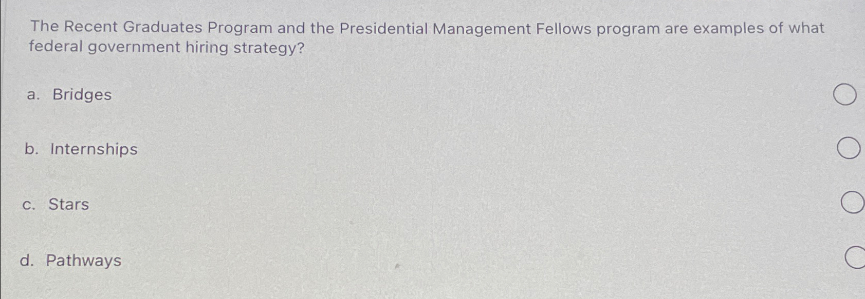 Solved The Recent Graduates Program and the Presidential | Chegg.com