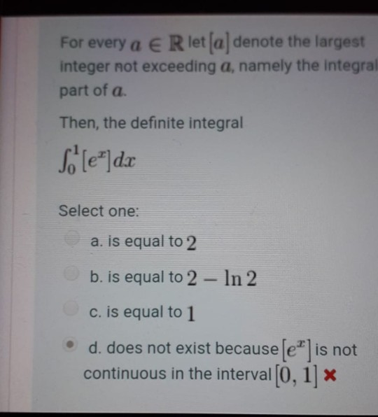 Solved For every a E R let[a] denote the largest integer not | Chegg.com