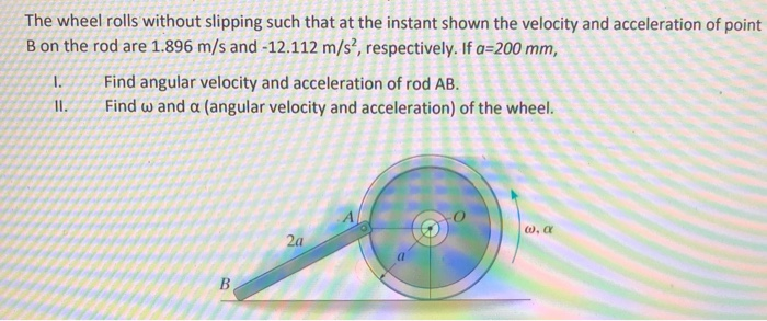 Solved The wheel rolls without slipping such that at the | Chegg.com