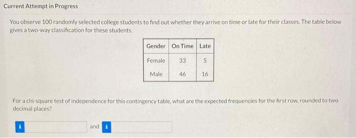 Solved You observe 100 randomly selected college students to | Chegg.com