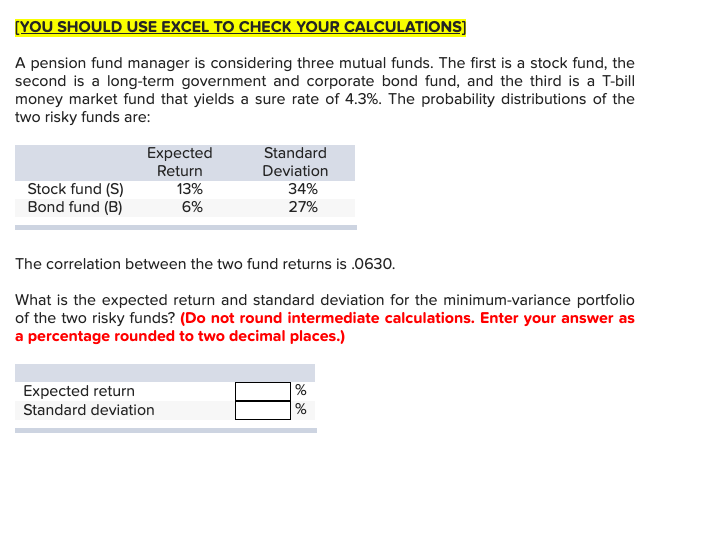 Solved [YOU SHOULD USE EXCEL TO CHECK YOUR CALCULATIONS]A | Chegg.com