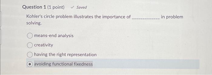 Question 1 (1 point) Saved Kohler's circle problem | Chegg.com