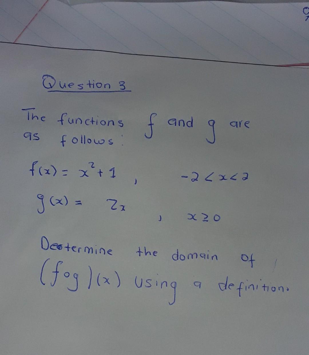 Solved f(x)=x2+1,g(x)=2x,−2 | Chegg.com