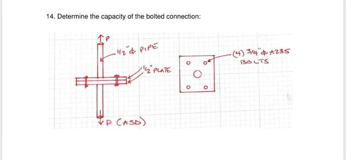 Solved 14. Determine the capacity of the bolted connection: | Chegg.com