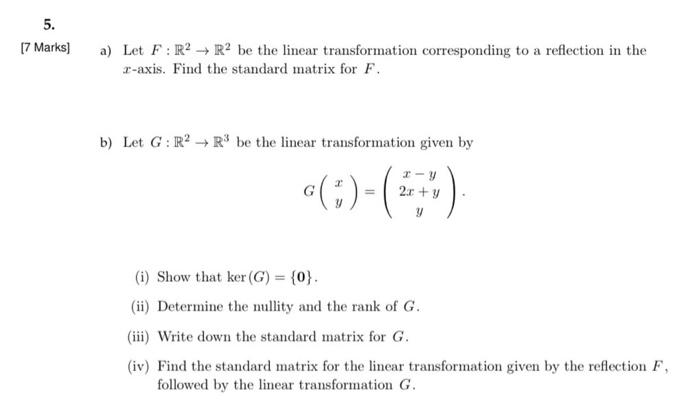 Solved a) Let F:R2→R2 be the linear transformation | Chegg.com